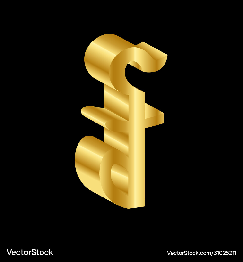 Gold 3d luxury riel currency symbol Royalty Free Vector