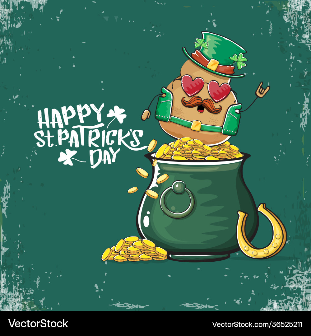 Happy saint patricks day greeting card with funky Vector Image