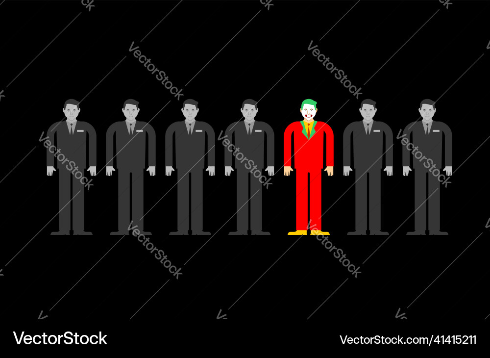 Individuality in gray crowd man bright suit Vector Image