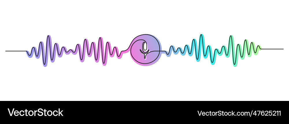 One continuous line drawing of music player Vector Image