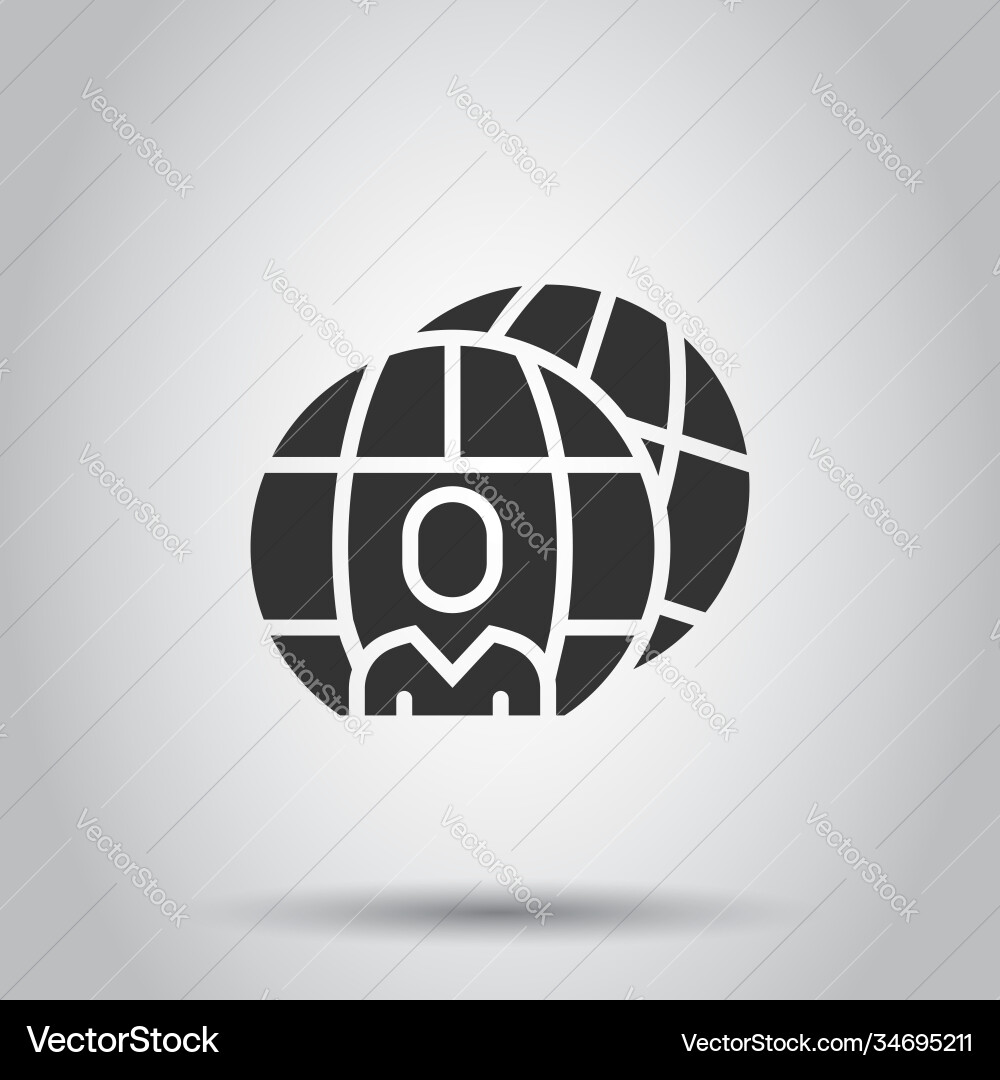 People global icon in flat style world Royalty Free Vector