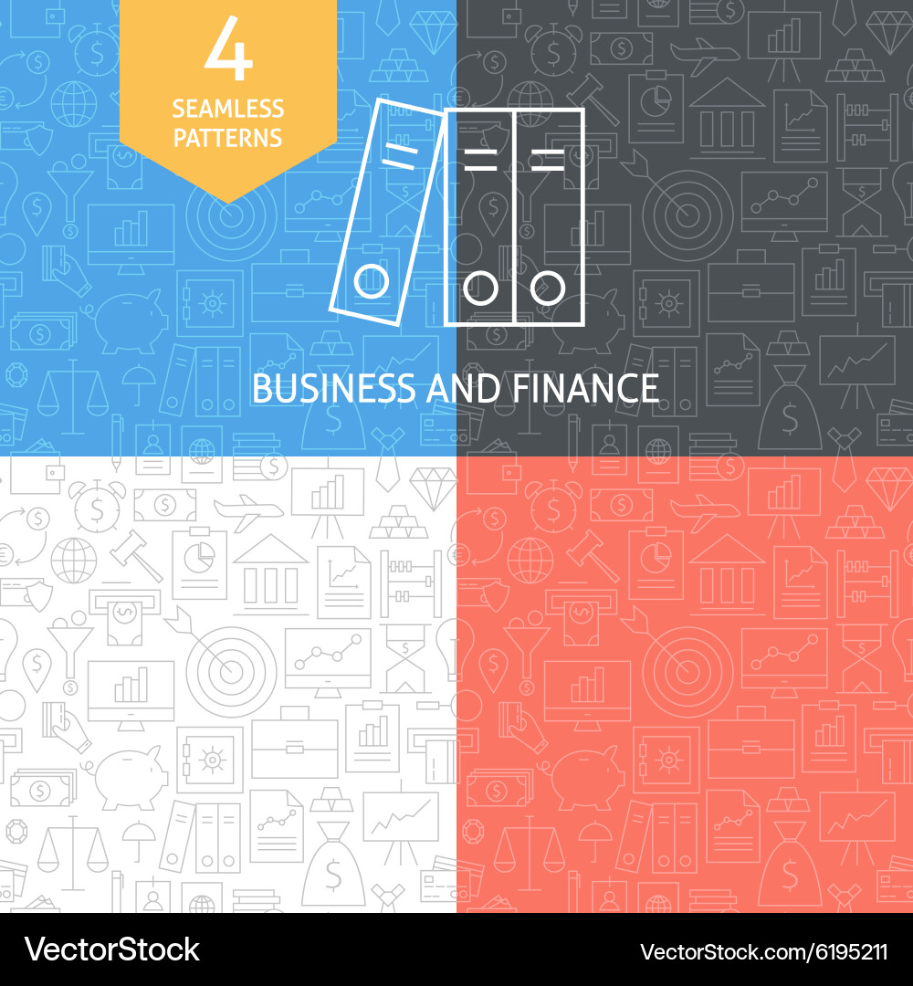 Thin line art finance business banking patterns Vector Image