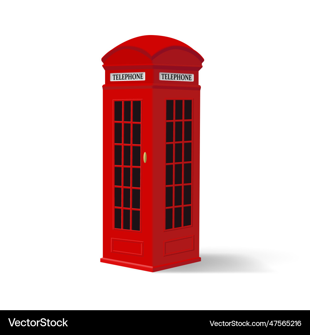 A telephone box detailed 3d icon Royalty Free Vector Image