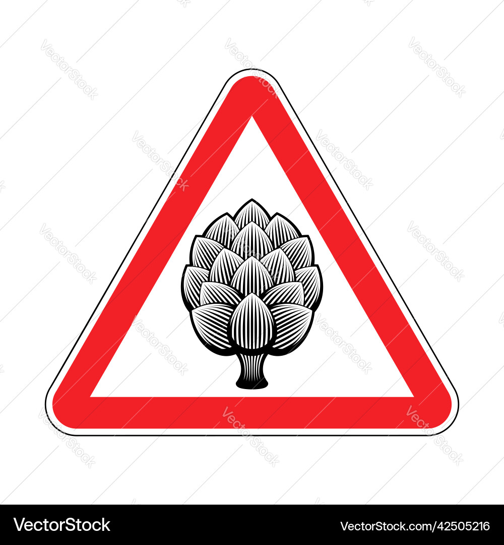 Attention hop warning red road sign caution Vector Image