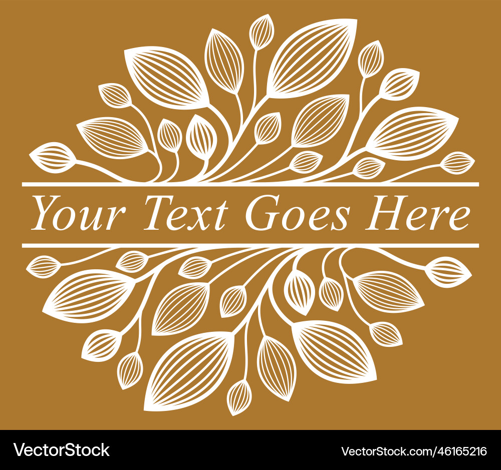 Beautiful linear floral design on dark leaves Vector Image