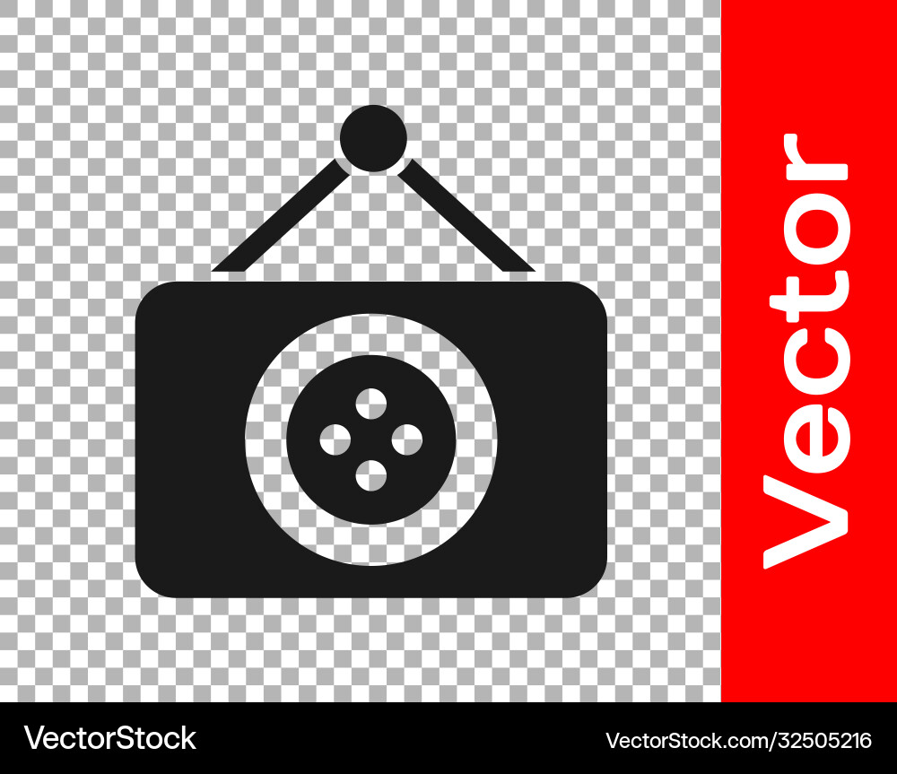 Black tailor shop icon isolated on transparent Vector Image