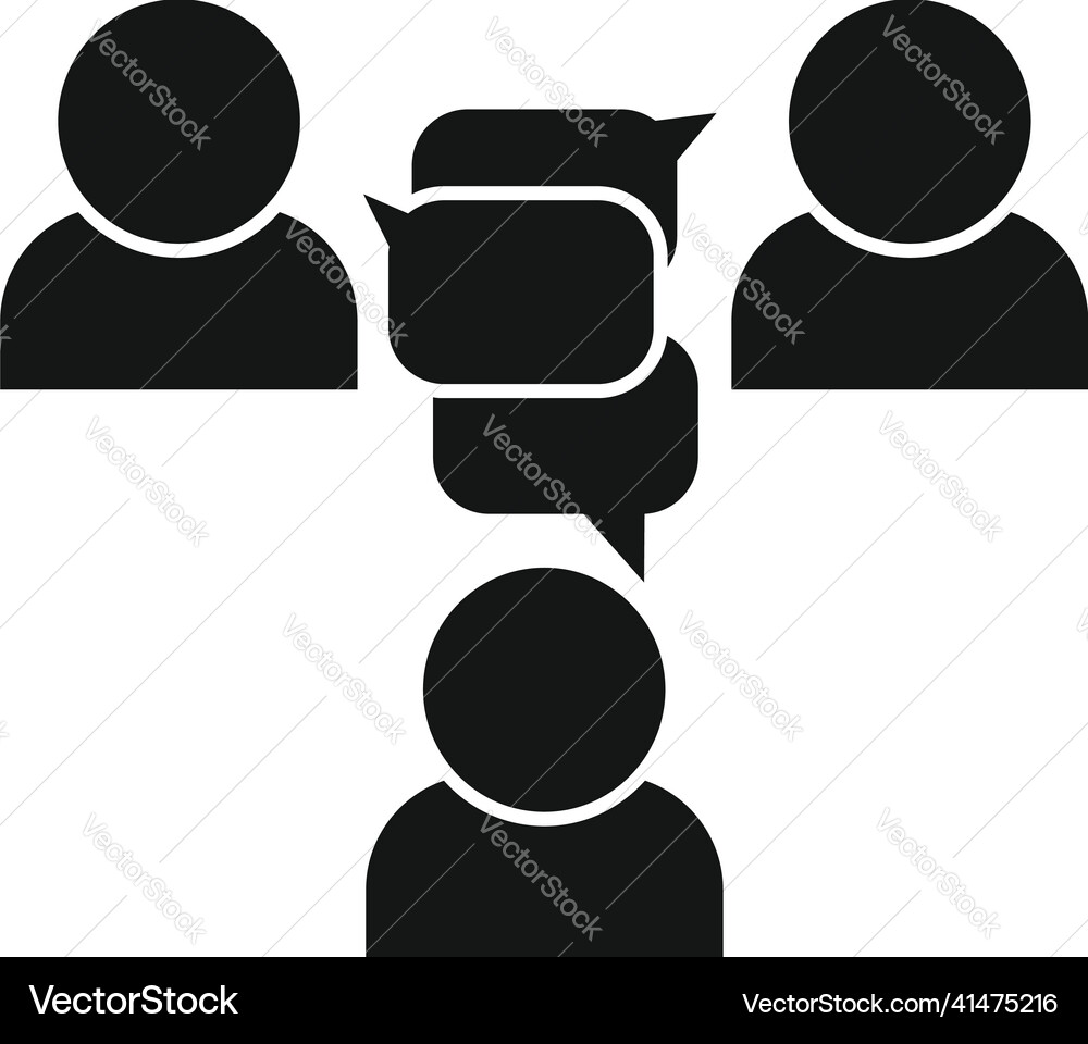 Business talk icon simple office people Royalty Free Vector