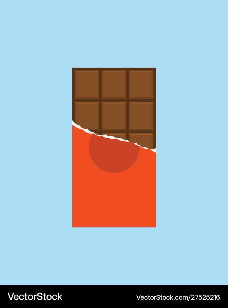 Chocolate bar icon in minimal flat design style Vector Image