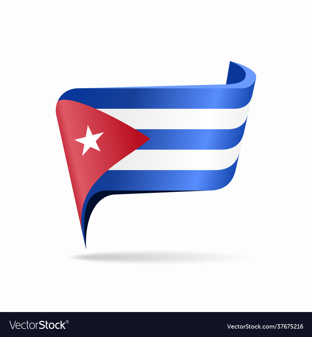 Cuban flag map pointer layout Royalty Free Vector Image