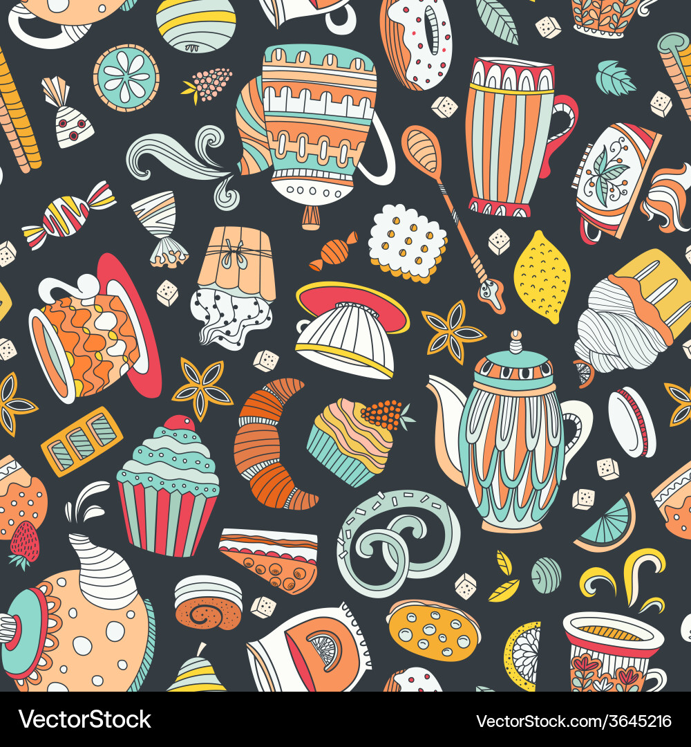 Dessert seamless pattern Royalty Free Vector Image