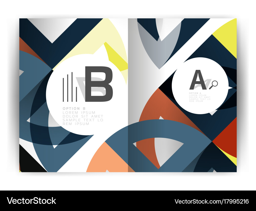 Geometric a4 annual report cover print template Vector Image