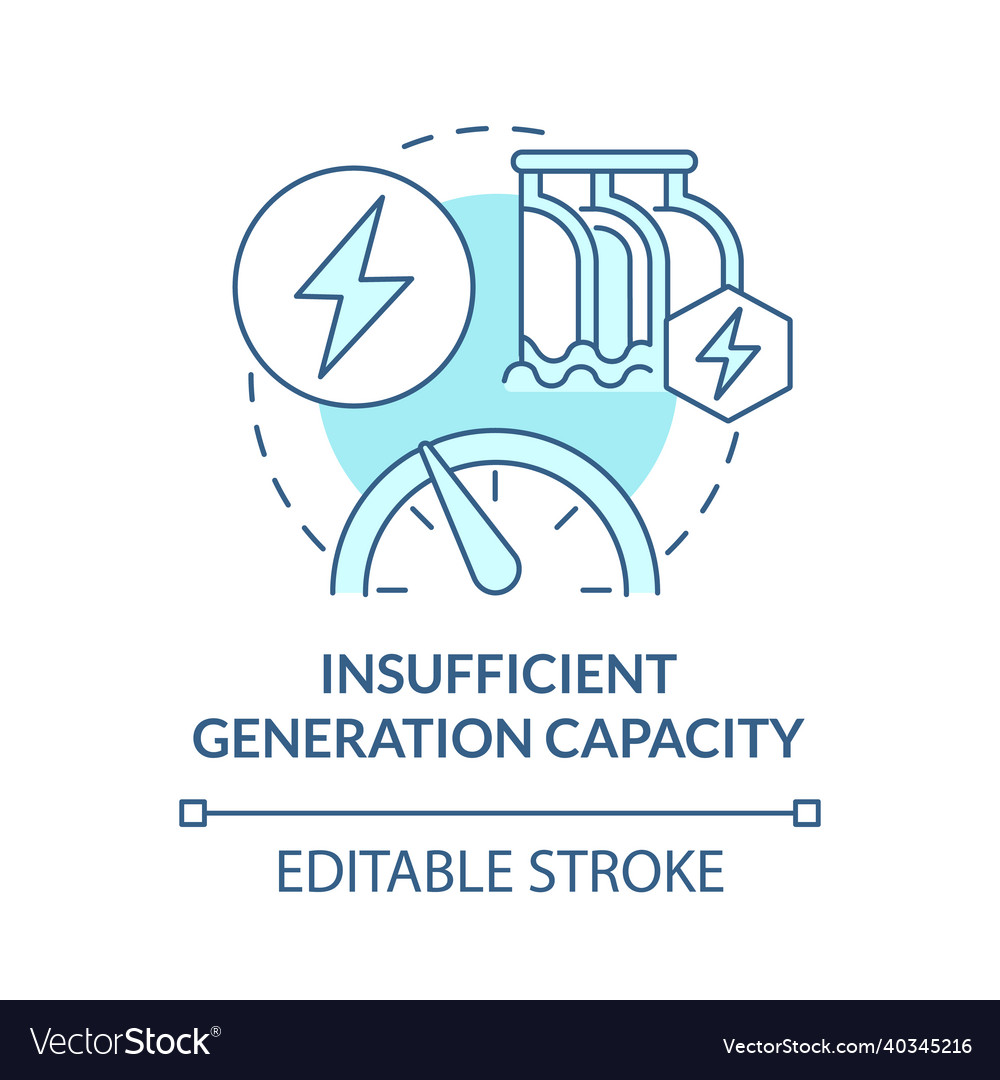 Insufficient generation capacity blue concept icon Insufficient generation capacity blue concept icon