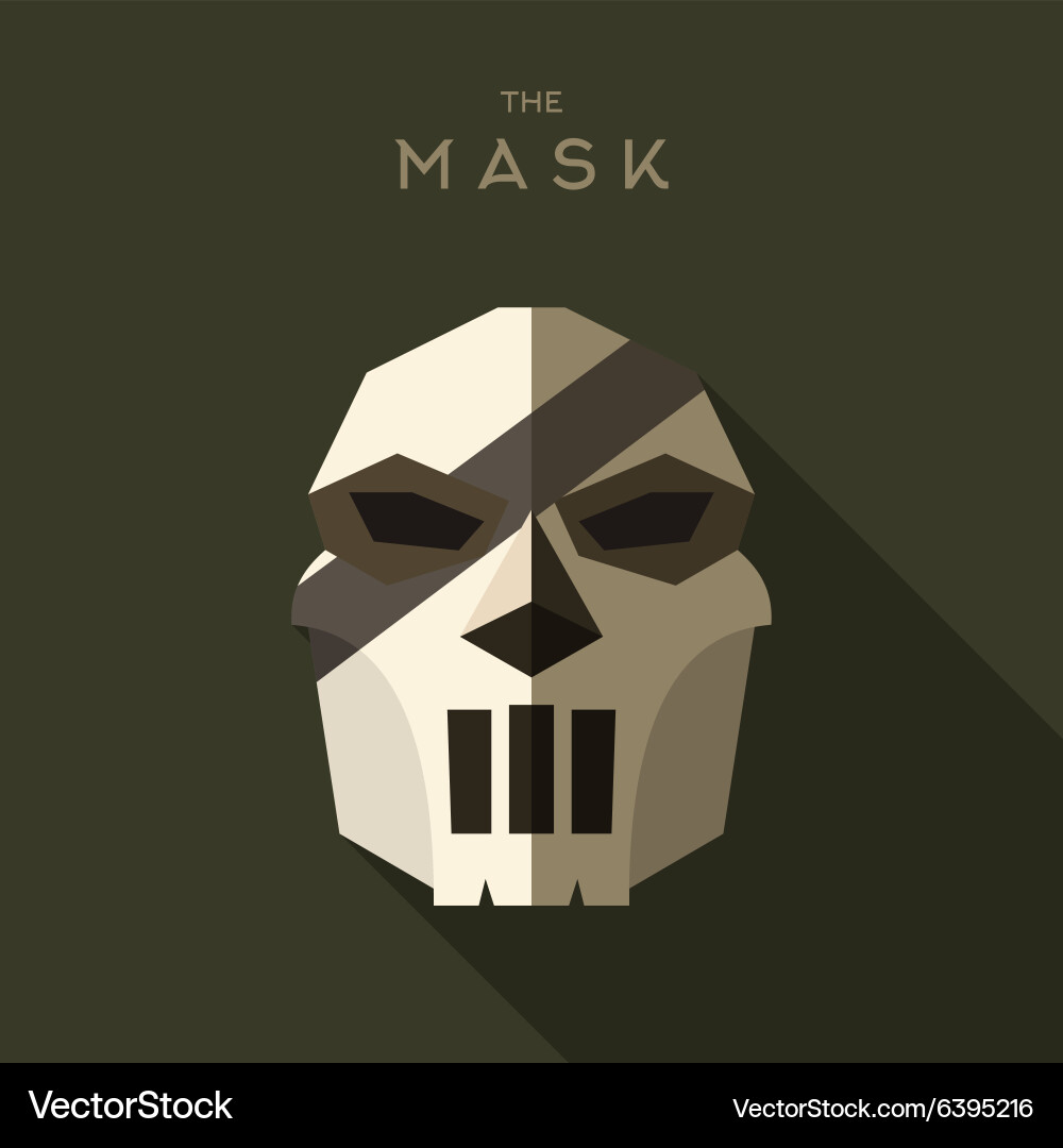 Mask hero superhero flat style icon logo Vector Image