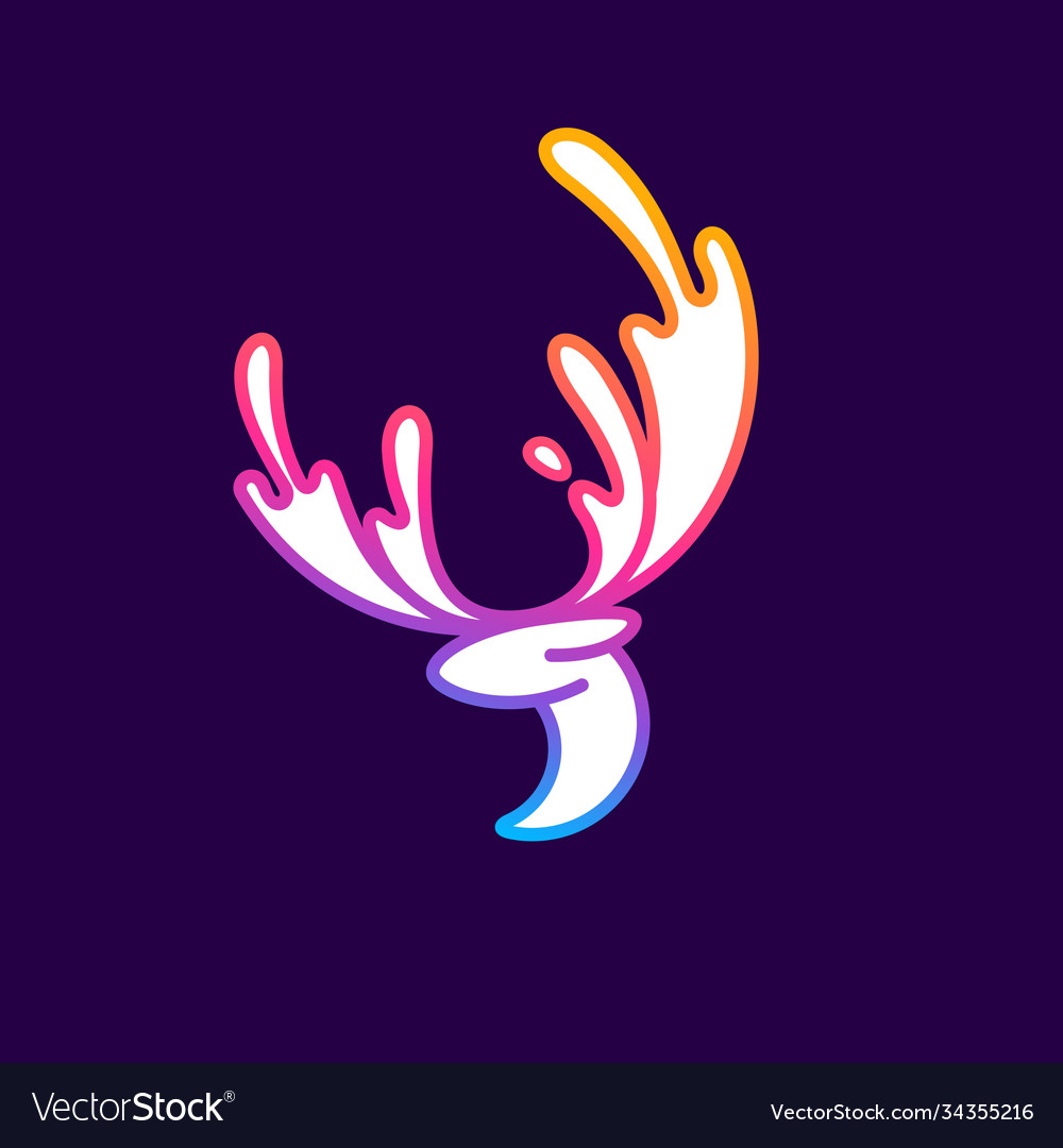 Multicolor deer gradient character Royalty Free Vector Image