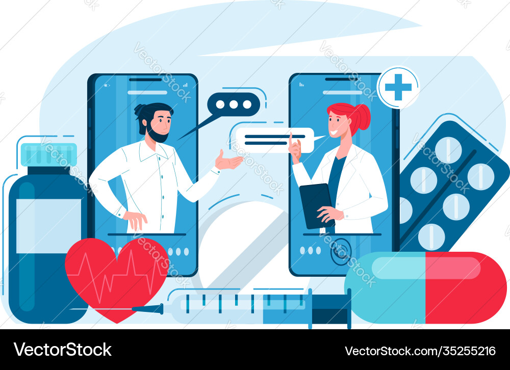 Online medical consultation Royalty Free Vector Image