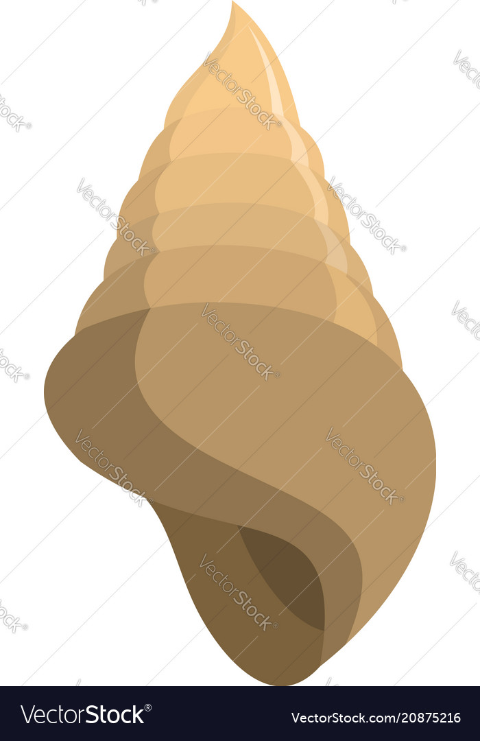 Spiral shell icon flat style Royalty Free Vector Image