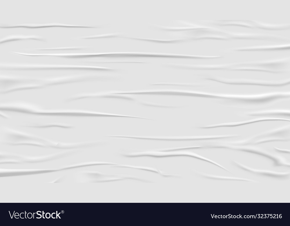 White glued and wrinkled paper background Vector Image