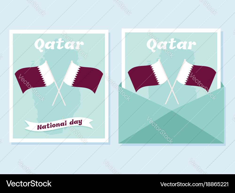 18 december qatar national day card Royalty Free Vector