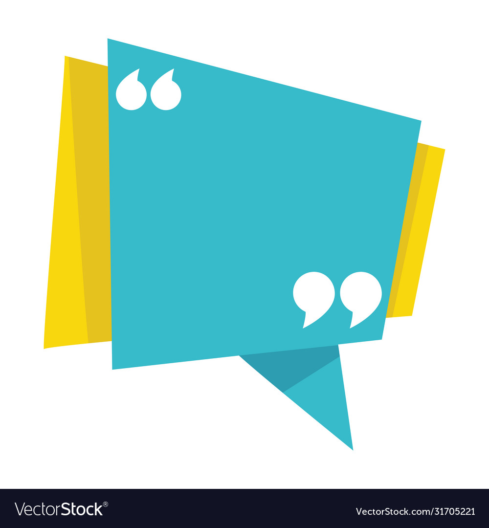 Banner with inverted double commas empty box Vector Image