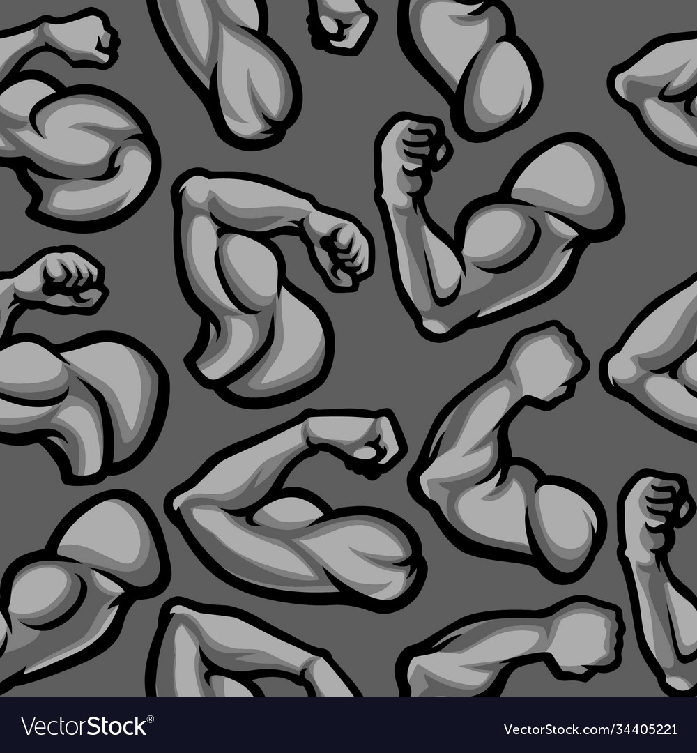 Biceps muscle seamless pattern Royalty Free Vector Image
