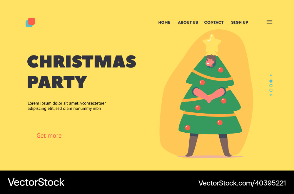 Christmas party landing page template child Vector Image