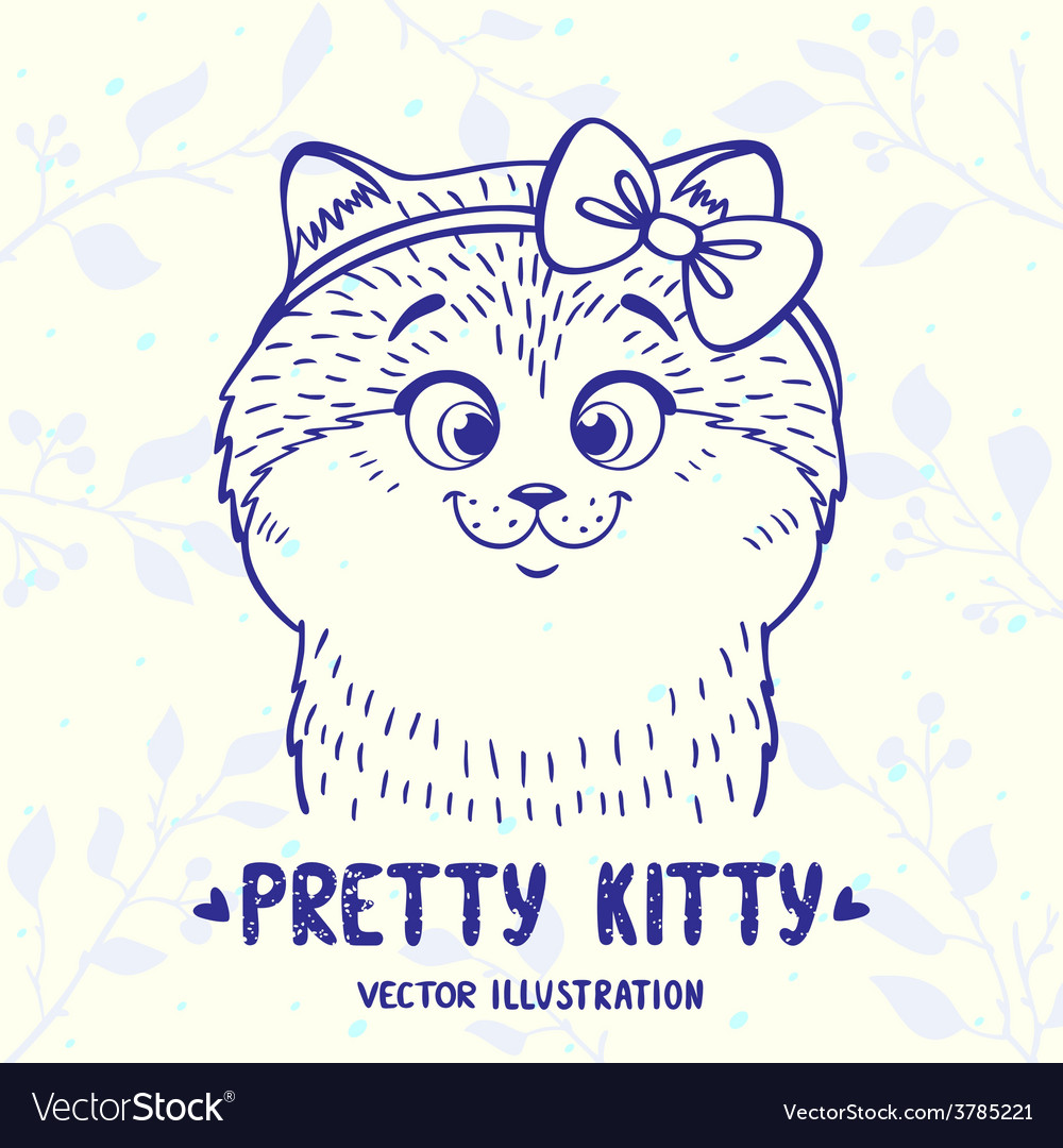 Cute kitten Royalty Free Vector Image - VectorStock