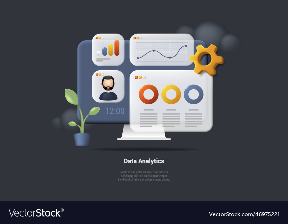 Data analytics increase chart with indicators Vector Image Data analytics increase chart with indicators Vector Image