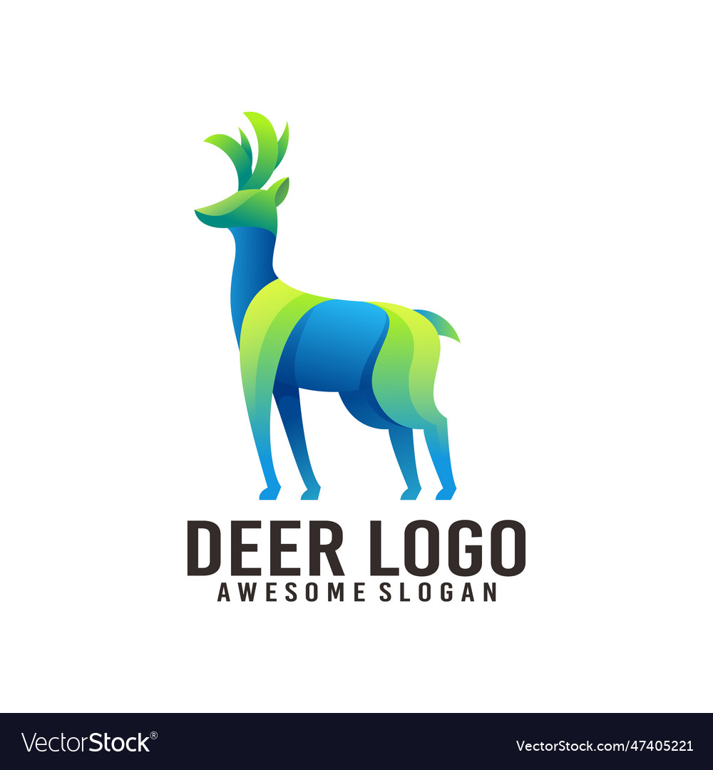 Deer gradient mascot logo Royalty Free Vector Image