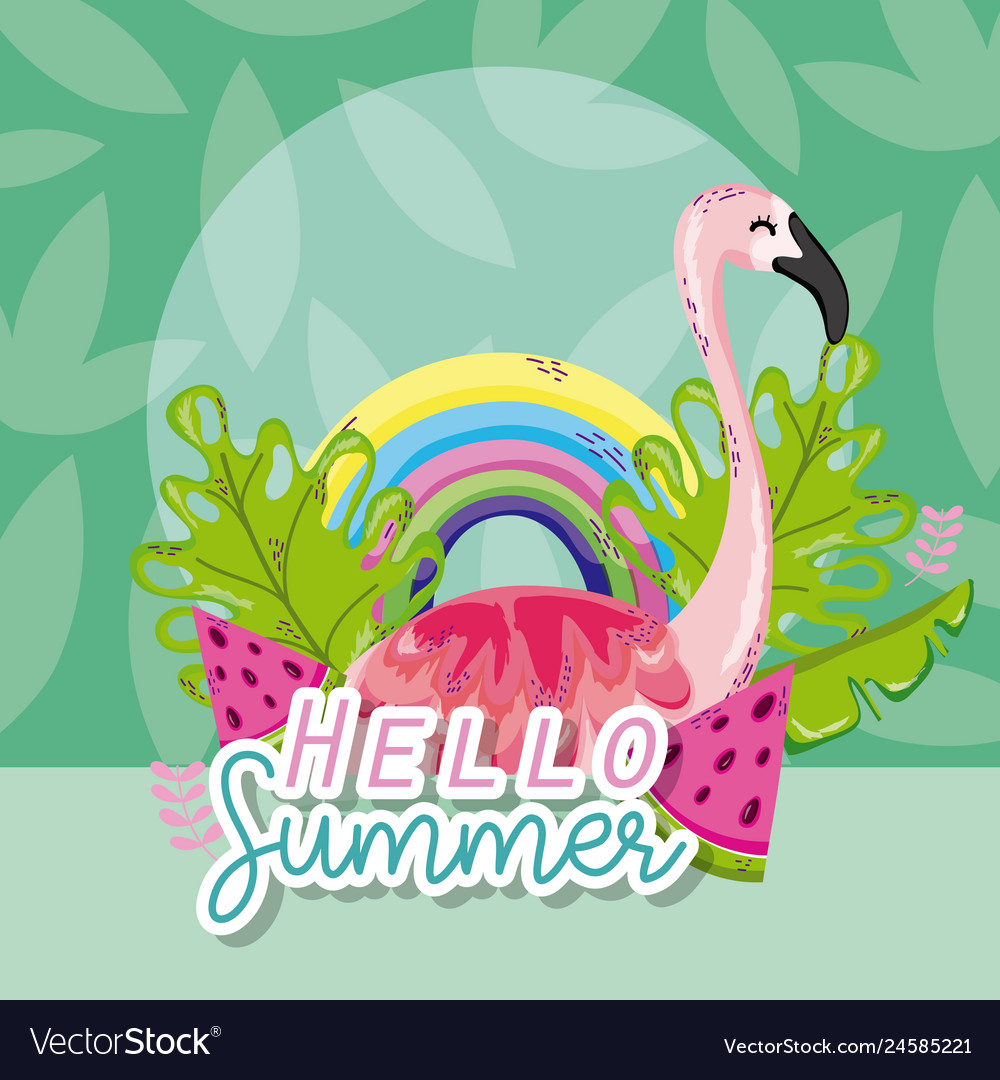 Hello summer cartoons Royalty Free Vector Image