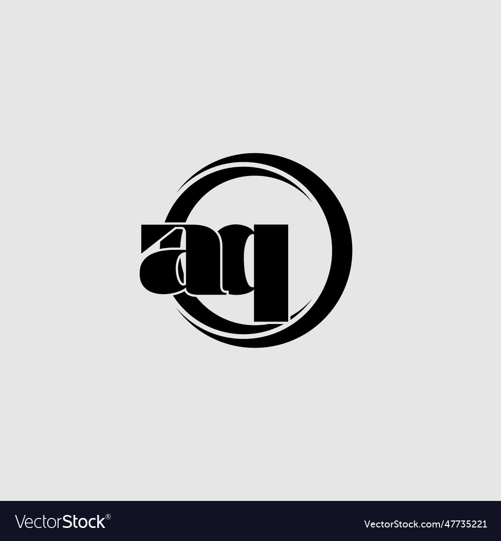 Letters aq simple circle linked line logo Vector Image