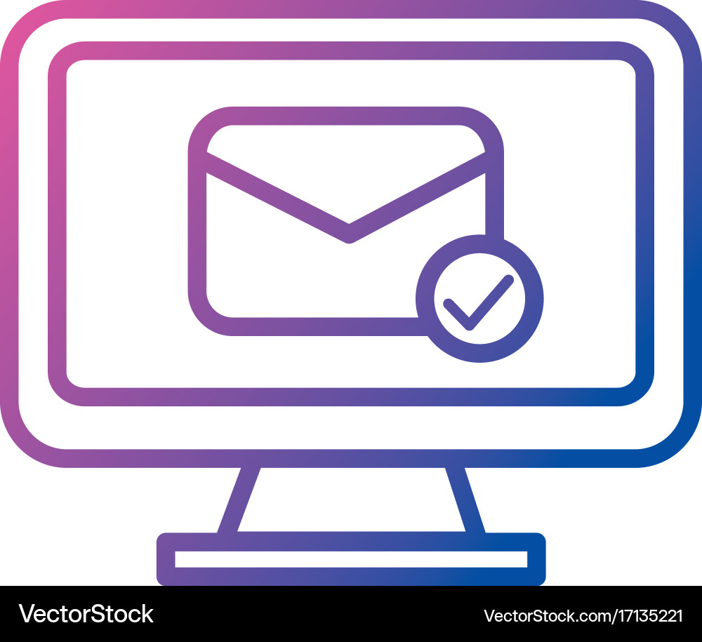 Line computer technology with e-mail electronic Vector Image