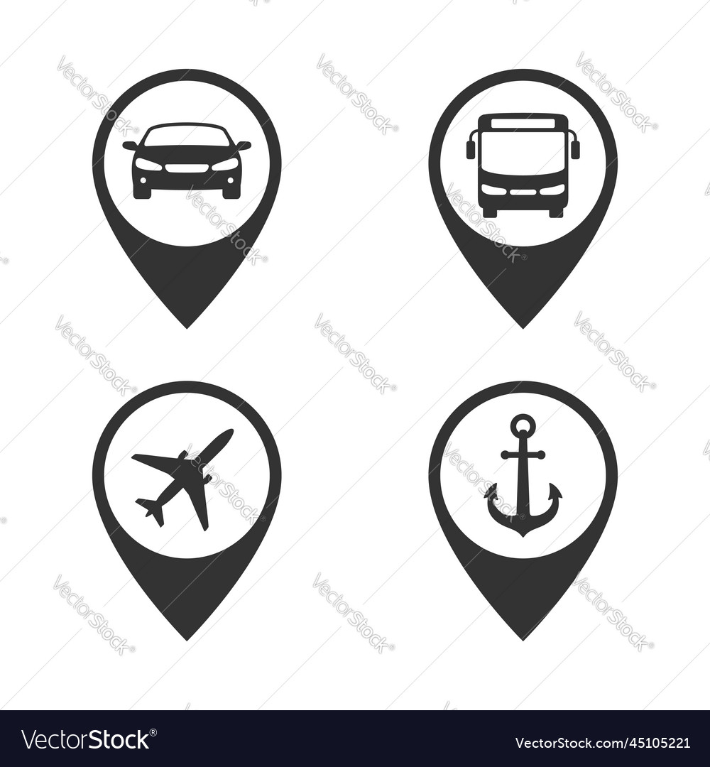 Map pointer icon set Royalty Free Vector Image Map pointer icon set Royalty Free Vector Image