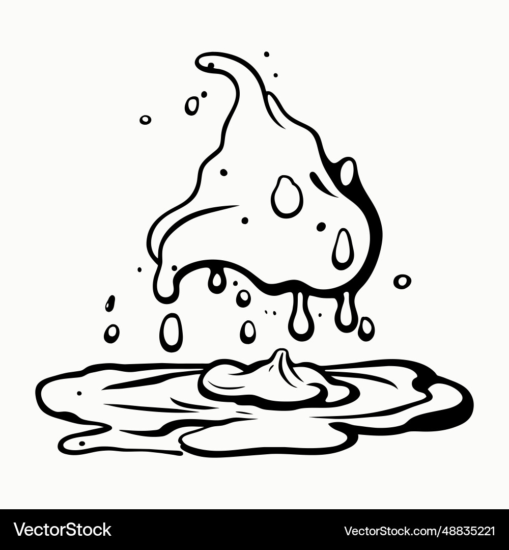 Piece of dirt dripping down and turning Royalty Free Vector