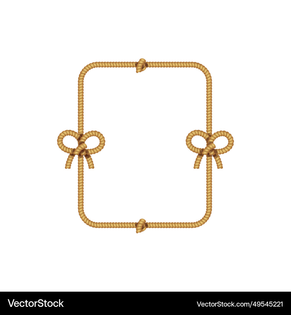 Realistic detailed 3d natural jute hemp rope frame
