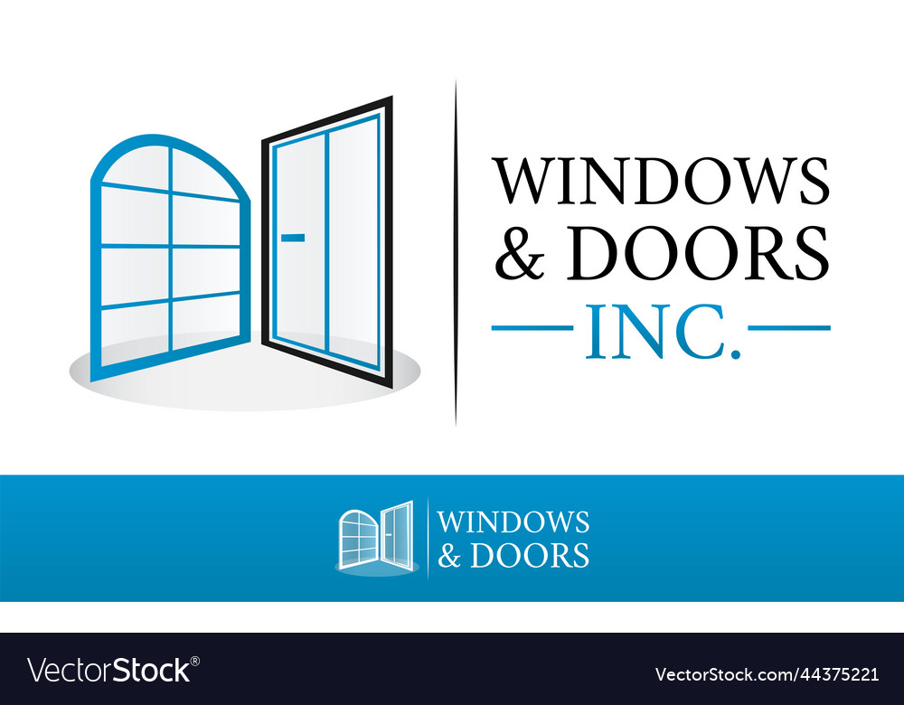 Window and door logo Royalty Free Vector Image