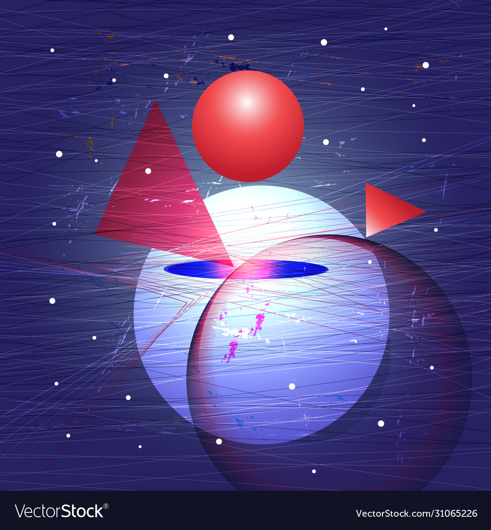 Abstract bright background geometric objects Vector Image