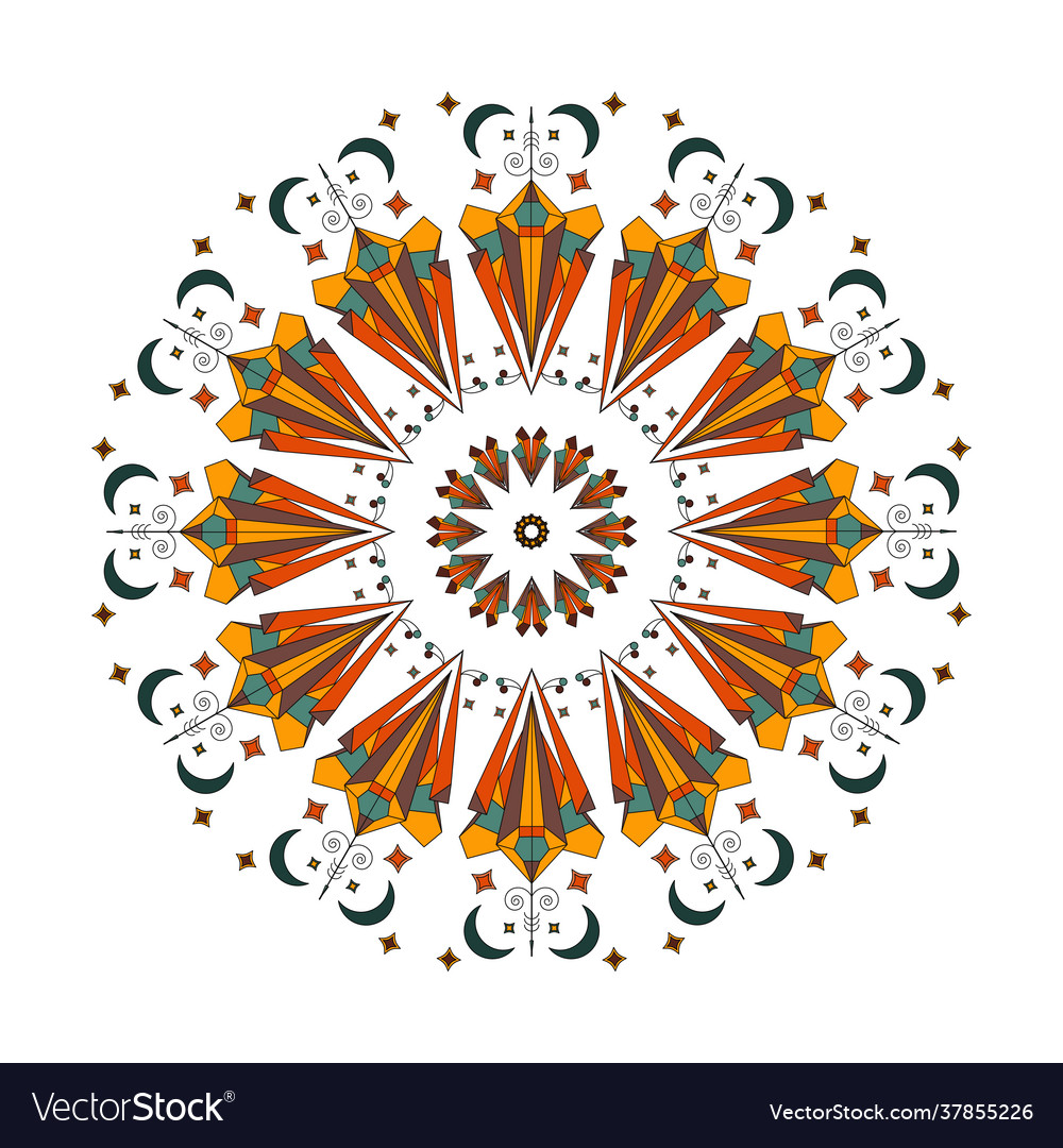Abstract Circular Pattern Ornament For Greeting Vector Image