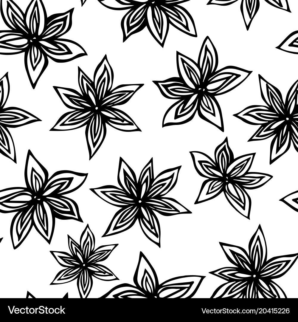 Anise star seed seamless endless pattern seasonal Vector Image