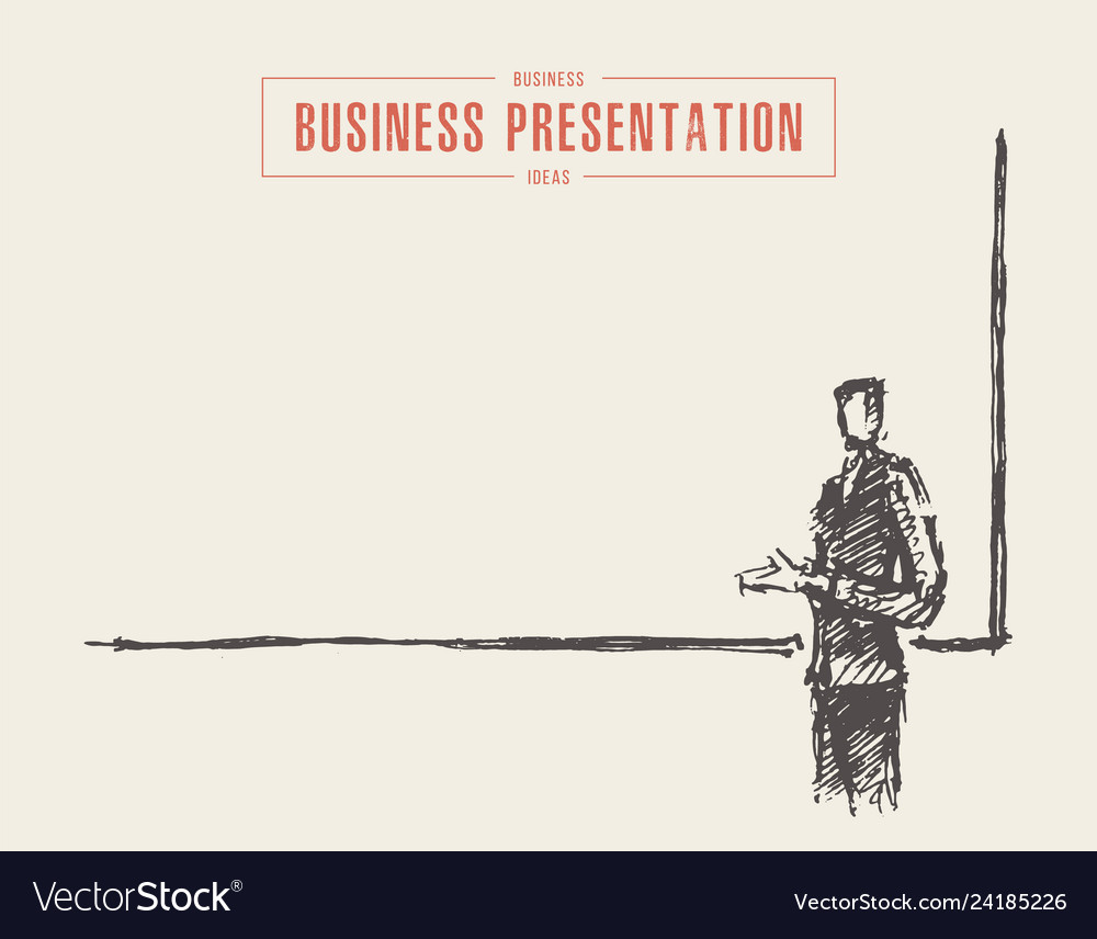 Business man presenting copyspace a concept Vector Image