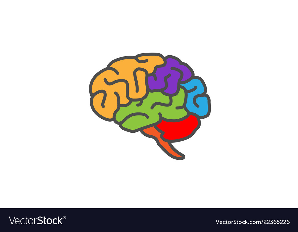 Creative colorful brain logo Royalty Free Vector Image