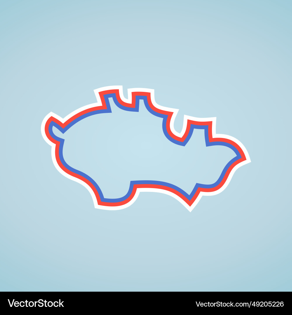 Czech republic - stylized outline map in colors Vector Image