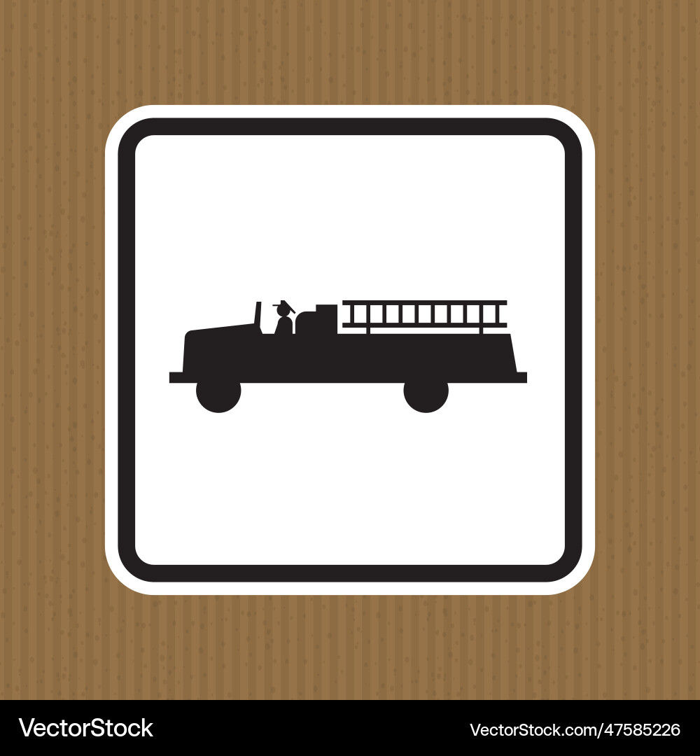Emergency vehicle crossing sign on white Vector Image
