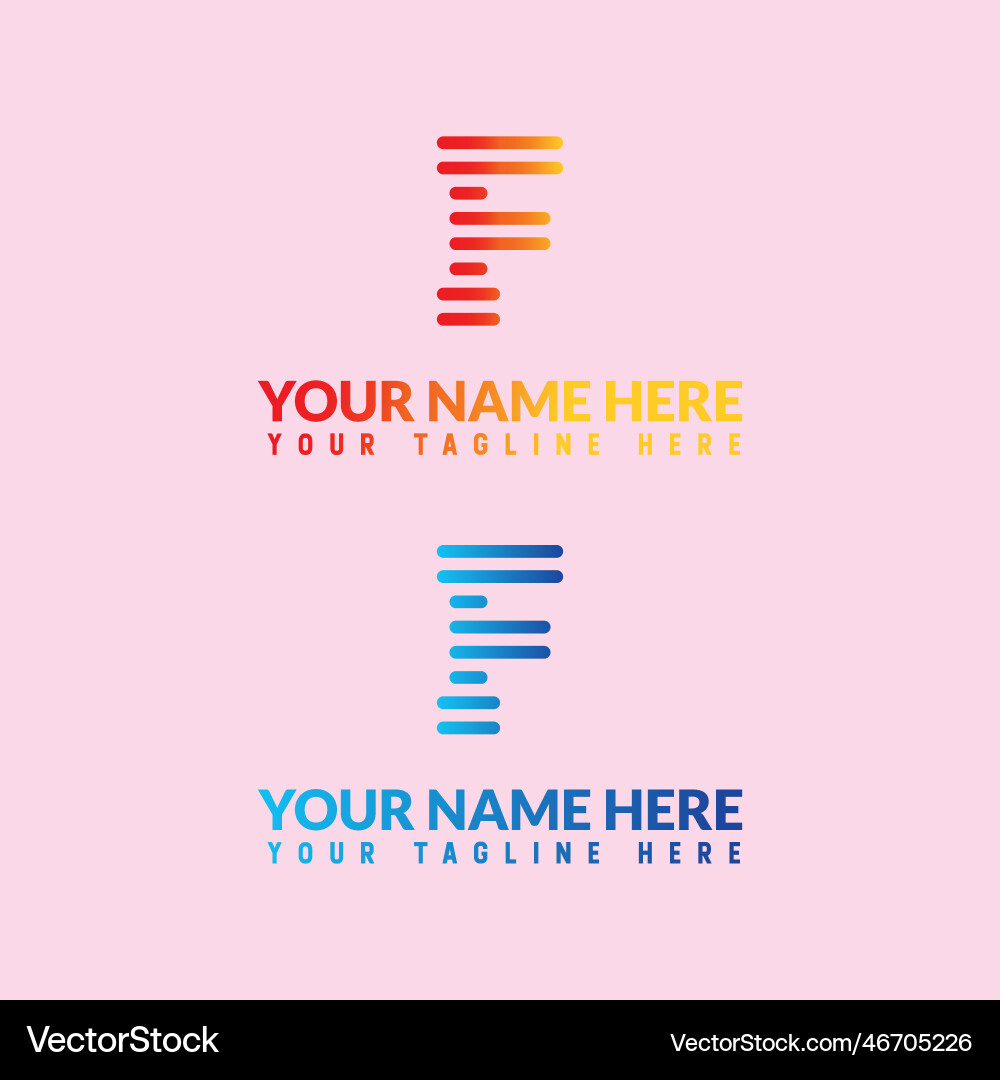 F letter logo or text logo or word logo design Vector Image