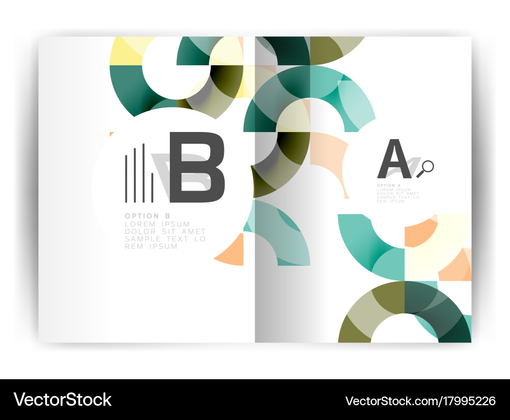 Geometric a4 annual report cover print template Vector Image