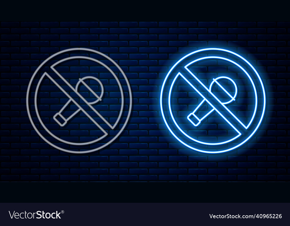 Glowing neon line mute microphone icon isolated Vector Image Glowing neon line mute microphone icon isolated Vector Image
