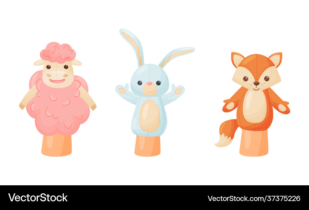 Hand puppet toy made from fabric wore Royalty Free Vector