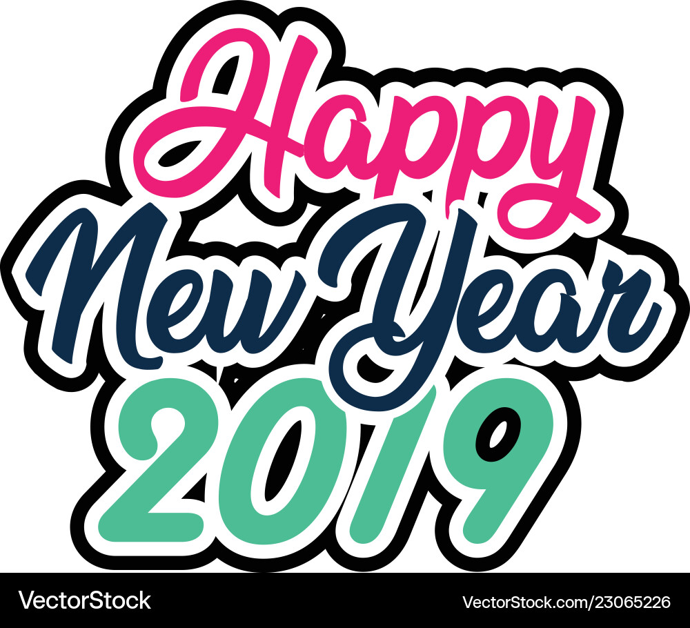 Happy new year logo banner Royalty Free Vector Image