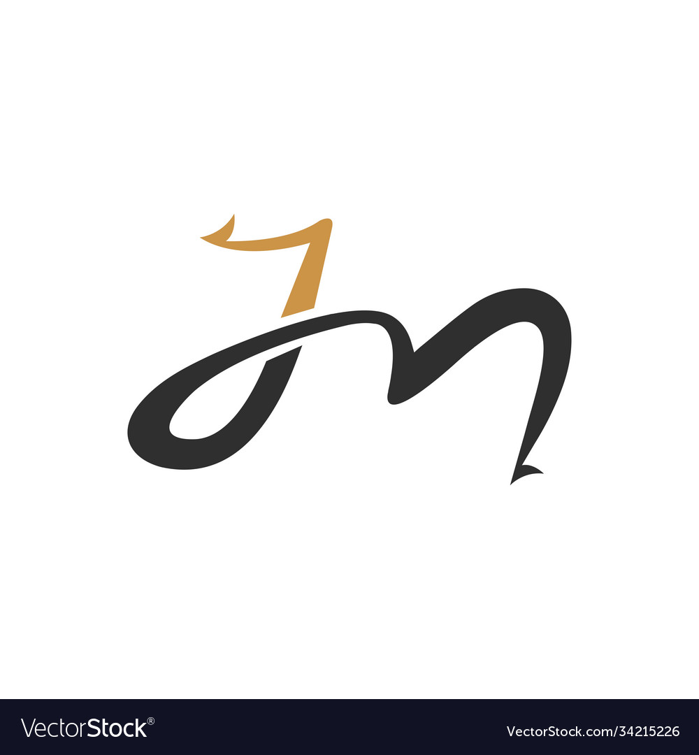 Initial letter jm logo or mj design Royalty Free Vector