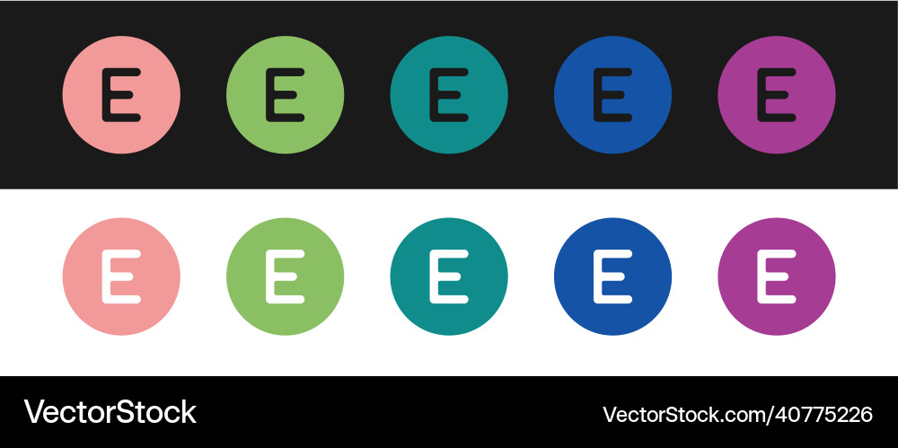 Set compass west icon isolated on black and white Vector Image