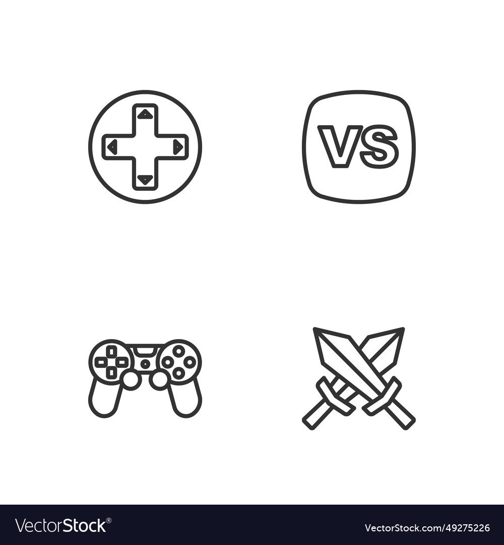 Set line sword for game controller joystick Vector Image